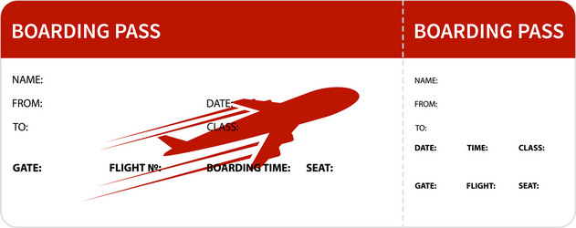 Red boarding pass Royalty Free Vector Image - VectorStock