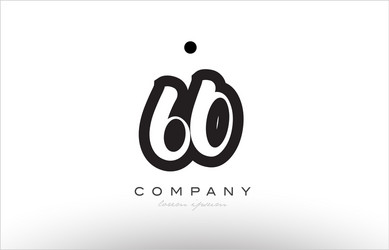 Number 60 sixty for company logo icon design Vector Image
