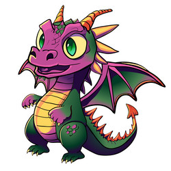 Cartoon grey dragon character isolated symbol year