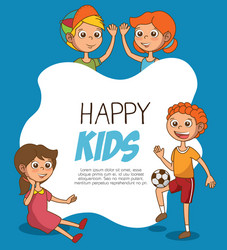 Cute cartoon kids frame Royalty Free Vector Image