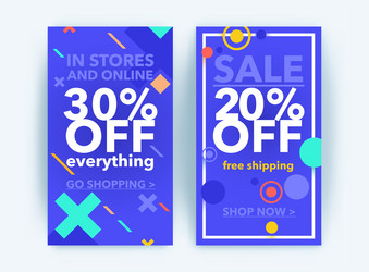 Modern line art website sale banner template Vector Image
