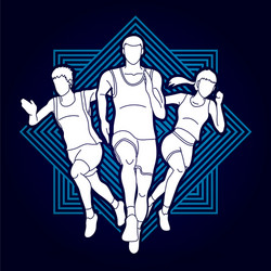 Start running people action Royalty Free Vector Image