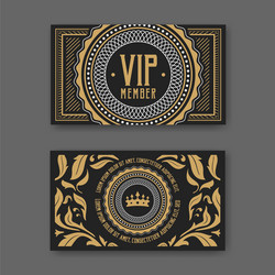 Gold silver bronze vip premium member cards Vector Image
