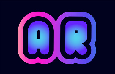 Ar a r spink blue gradient alphabet letter Vector Image