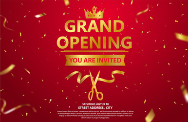 Grand opening invitation concept luxury design Vector Image