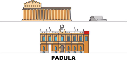 Italy padula city skyline isolated Royalty Free Vector Image