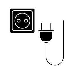 Outline plug socket simple design isolated Vector Image