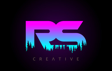 Rs letters logo design with purple blue colors Vector Image