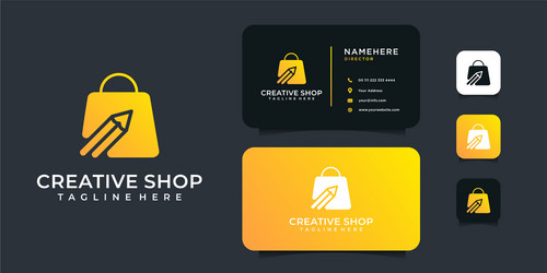 Quick shop logo design in gradient concept Vector Image