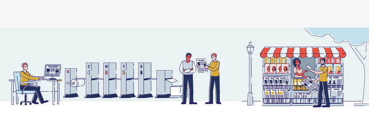 Printing Press Cartoon Vector Images (over 1,300)