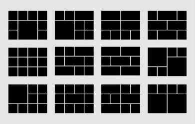 Photo collage grid moodboard Royalty Free Vector Image