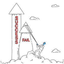 Cartoon man or businessman abseiling roping Vector Image