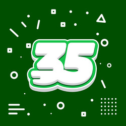 Number 35 3d fast icon Royalty Free Vector Image