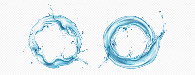 Water circle splash round swirl realistic Vector Image