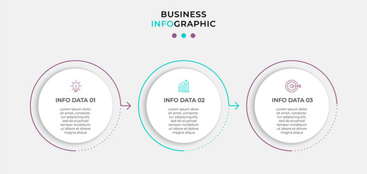 Business timeline infographics with 3 steps Vector Image