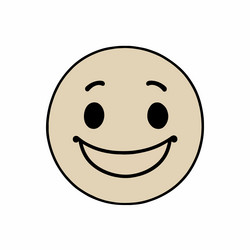 Cream color emoji face icon on white background Vector Image