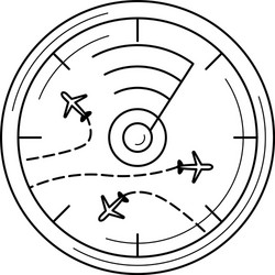 Flight radar line icon Royalty Free Vector Image