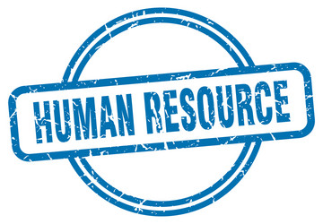 Human resource stamp label round Royalty Free Vector Image