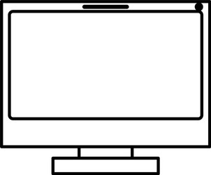 Realistic grayscale silhouette of lcd monitor Vector Image