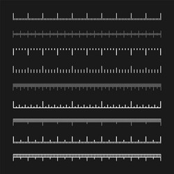 Various measurement scales with divisions Vector Image