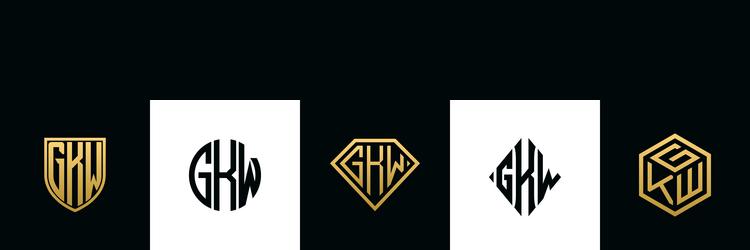 Initial letters iqn logo designs bundle Royalty Free Vector