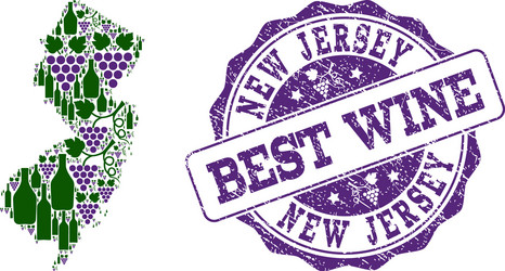Composition of grape wine map of new jersey state Vector Image
