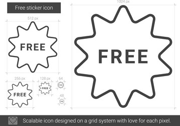 Freebies sticker line icon Royalty Free Vector Image