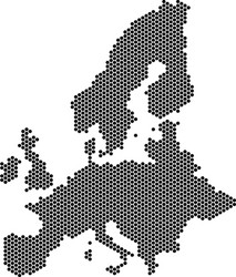 Orange hexagon european union map Royalty Free Vector Image