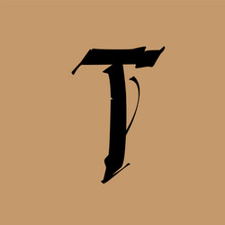 Letter t in gothic style alphabet the symbol Vector Image
