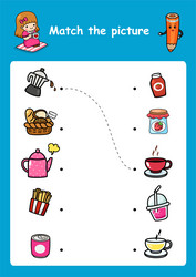 Match the picture education game for children Vector Image