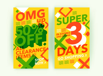 Modern line art website sale banner template Vector Image