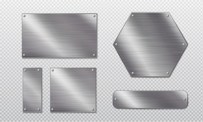 Steel metal tag plate with borders and rivets Vector Image