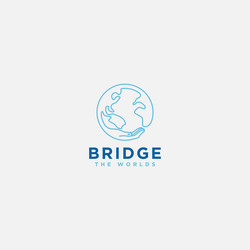 Bridging the world logo globe gradient Royalty Free Vector