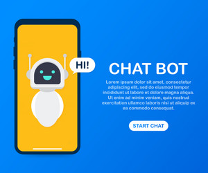 Chatbot technology line horizontal banner chatter Vector Image