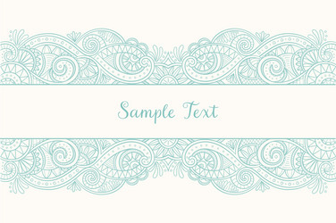 Cute card design template with doodle lace pattern