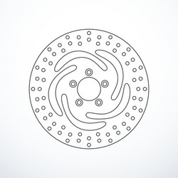 Motorcycle brake disc isolated Royalty Free Vector Image