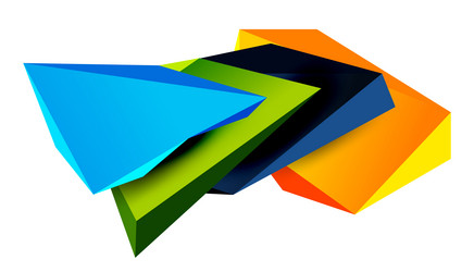 3d low poly triangle design elements Royalty Free Vector