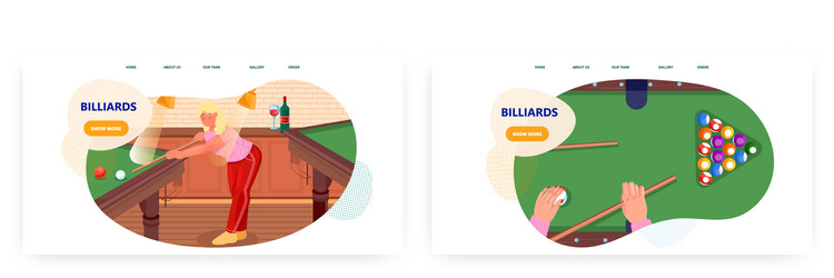 Entertaining game landing page design website Vector Image