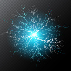 Blue electric light flash or lightning bolt Vector Image
