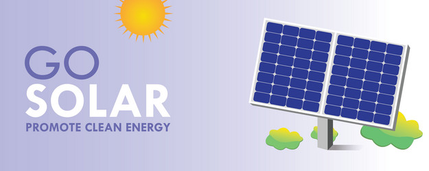 Go solar infographic solar panel sun Royalty Free Vector