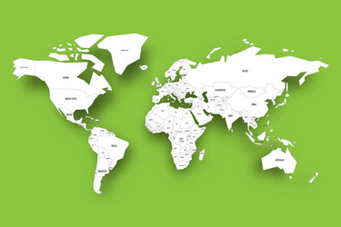 Political map of world green with country Vector Image