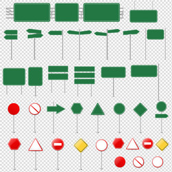 Blank street sign isolated transparent background Vector Image