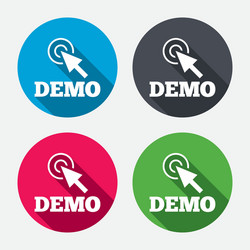 Demo with cursor sign icon demonstration symbol Vector Image