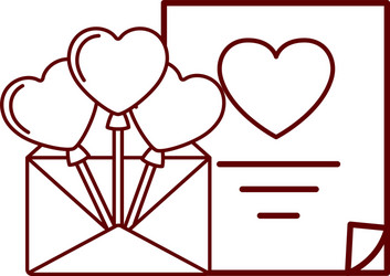 Envelope of letter with heart isolated icon Vector Image