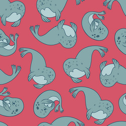 Fur seal seamless pattern Royalty Free Vector Image