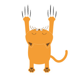 Cute cat lying on his back cartoon baby pet Vector Image