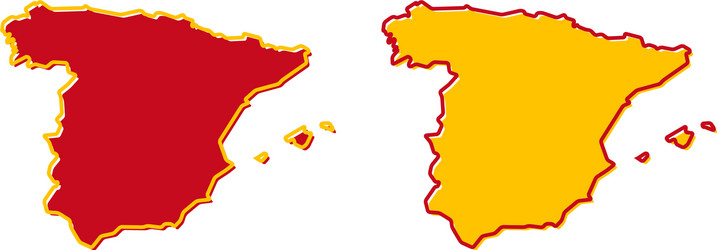Simplified map of spain outline with slightly Vector Image
