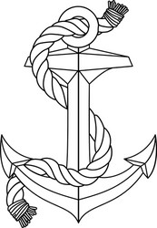 Anchor and rope coloring book Royalty Free Vector Image