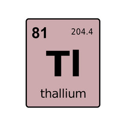Thallium tl periodic table element Royalty Free Vector Image