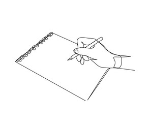 Continuous one line drawing of hand holding Vector Image